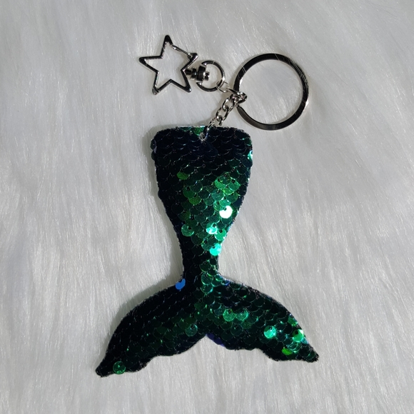 Accessories | 42 Bluegreen Sequin Mermaid Tail Keychain | Poshmark